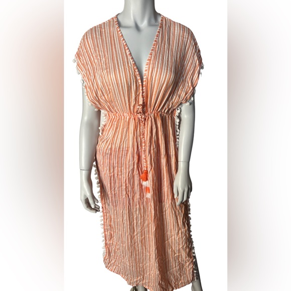blue island | Swim | Nwt Blue Island Beach Cover Up Orange White ...
